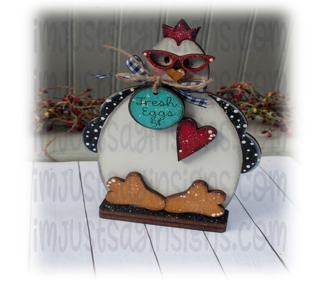 Chicken Shelf Sitter, Tier Tray Decor, Barnyard Decor, Farmyard Decor ...