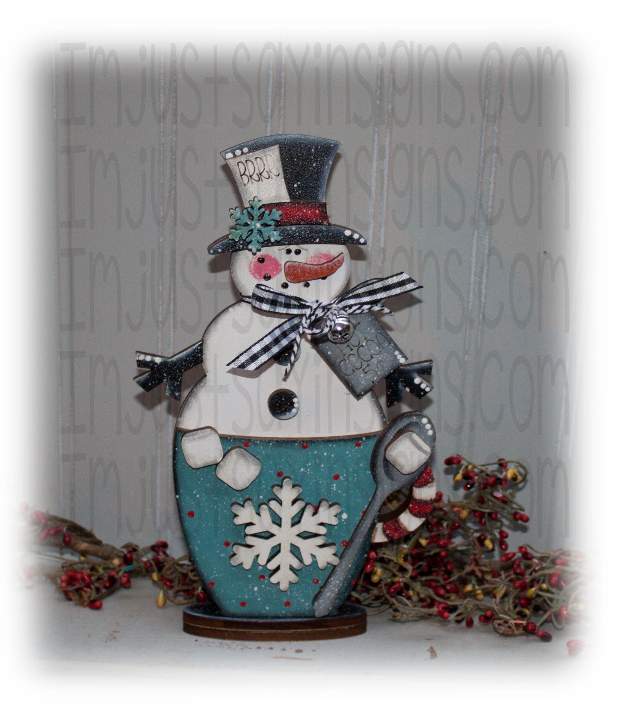 Hot Cocoa Snowman Shelf Sitter, Snow Collector, Winter Decor, Snowman ...