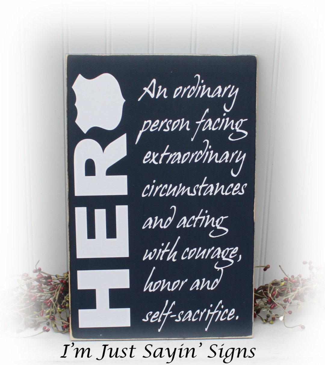 Police Officer Hero Wood Sign - Etsy