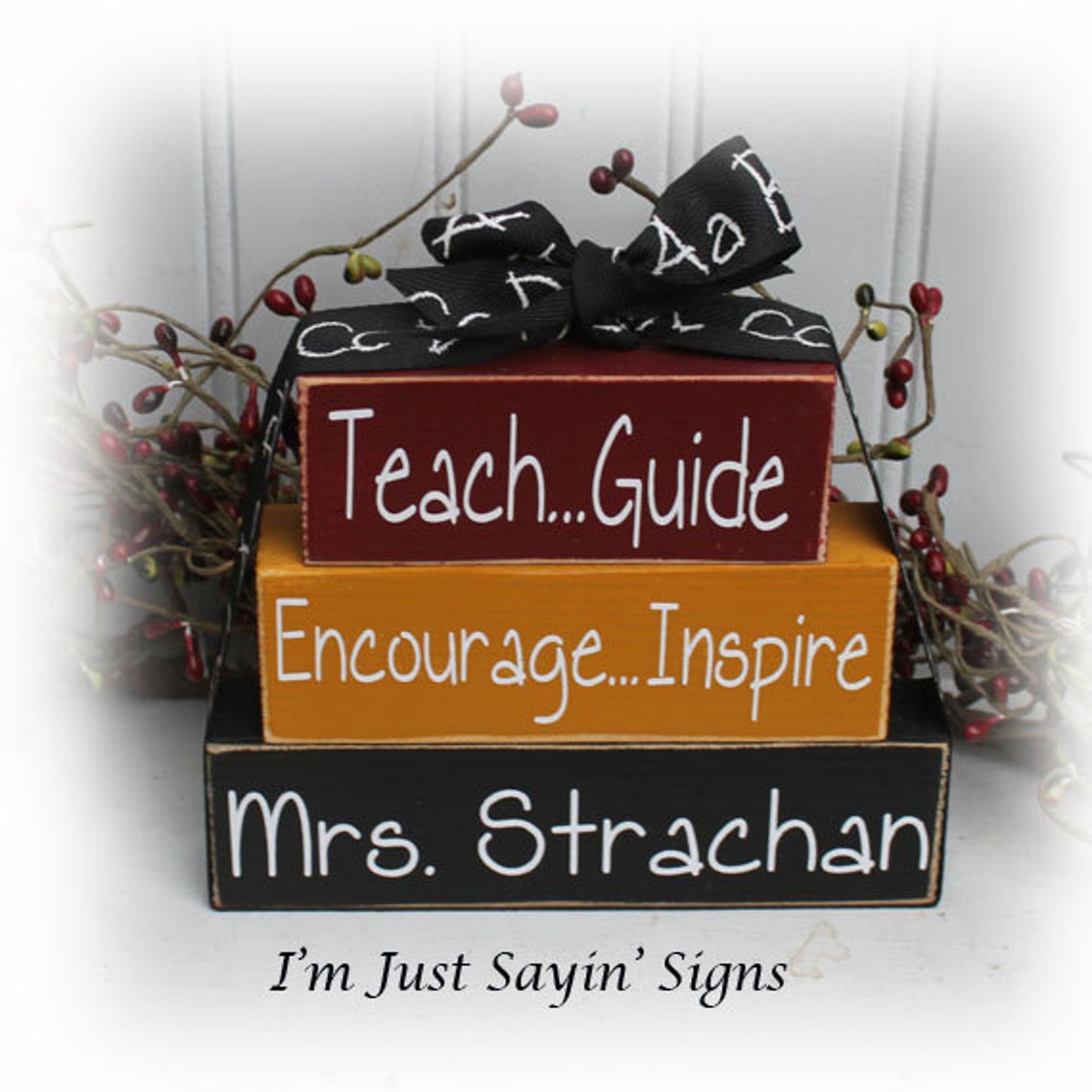Teach Guide Encourage Inspire Custom Teacher Itty Bitty Blocks - Etsy