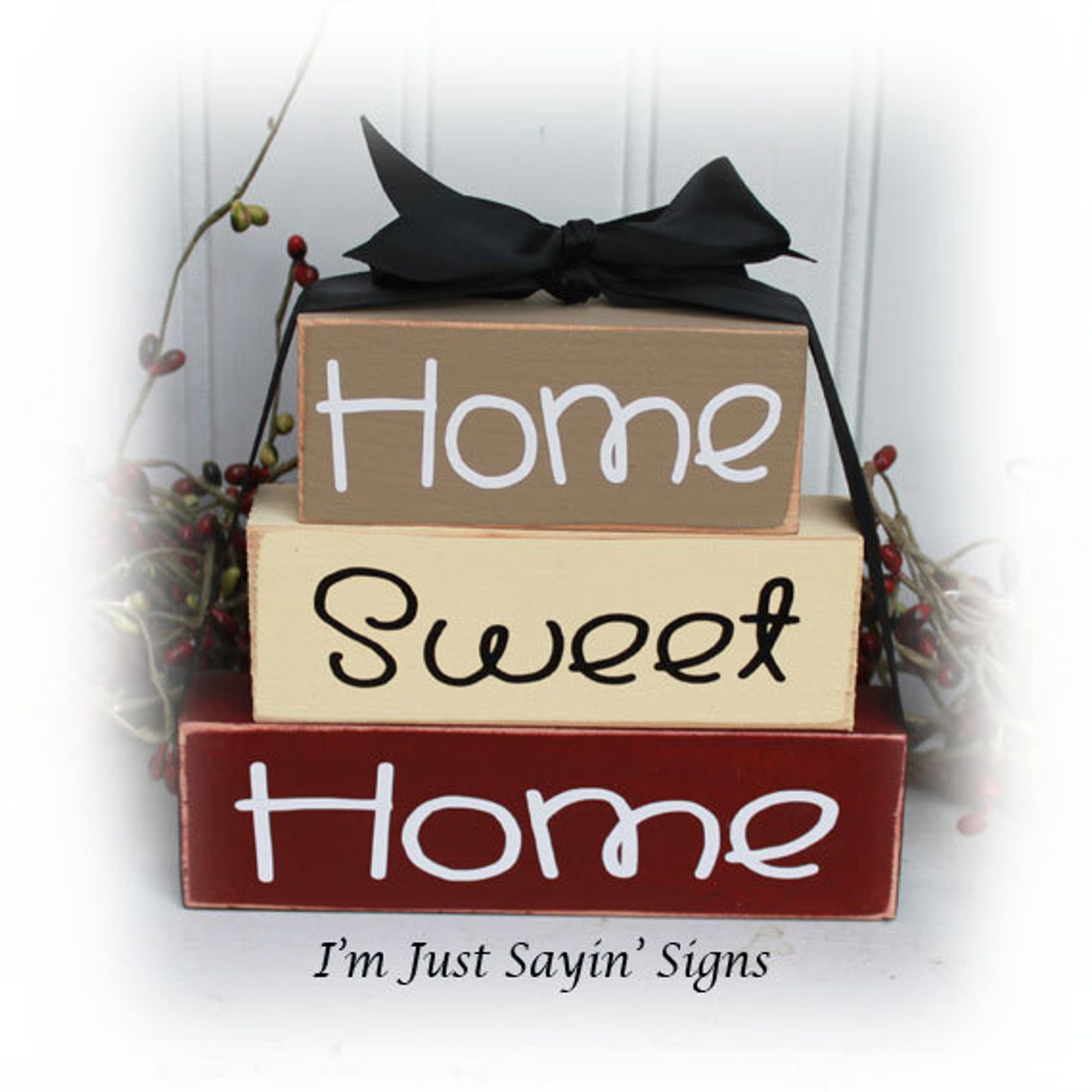 Home Sweet Home Itty Bitty Stacking Wood Blocks - Etsy