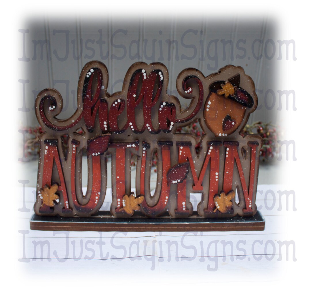 Hello Autumn Word Shelf Sitter, Fall Decoration, Mantle Decor, Fall ...