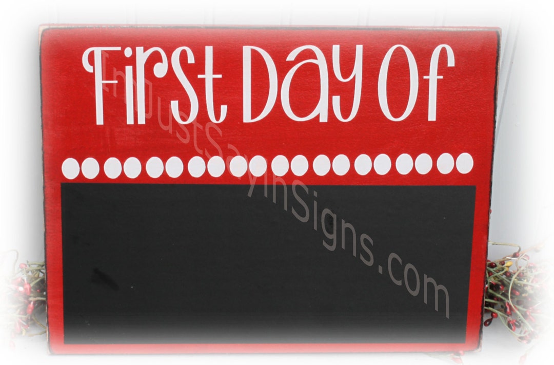 First Day/last Day of School Double Sided Reusable Blackboard Wood Sign ...