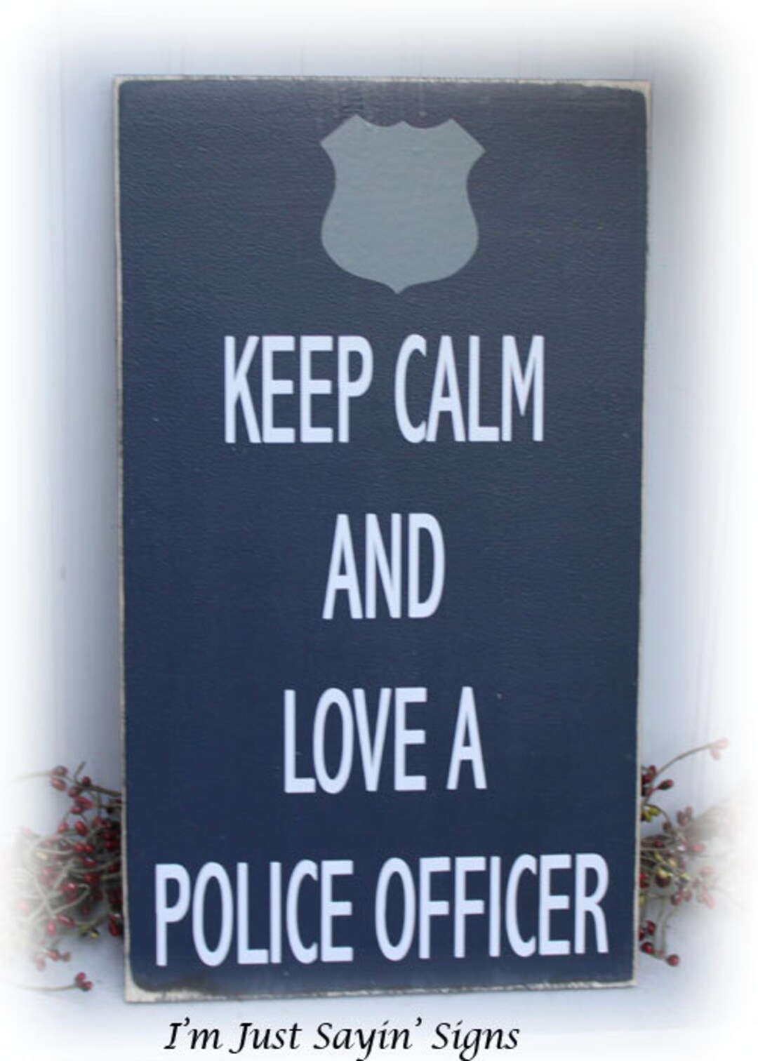 Keep Calm and Love A Police Officer Wood Sign - Etsy