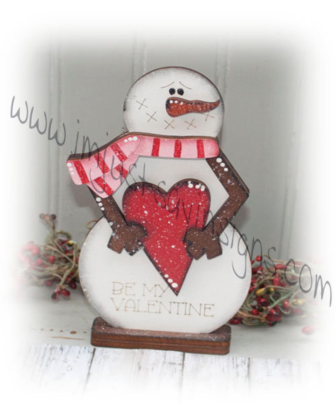 Valentine Snowman Shelf Sitter, Valentine Decor, Snowman Decor, Heart ...