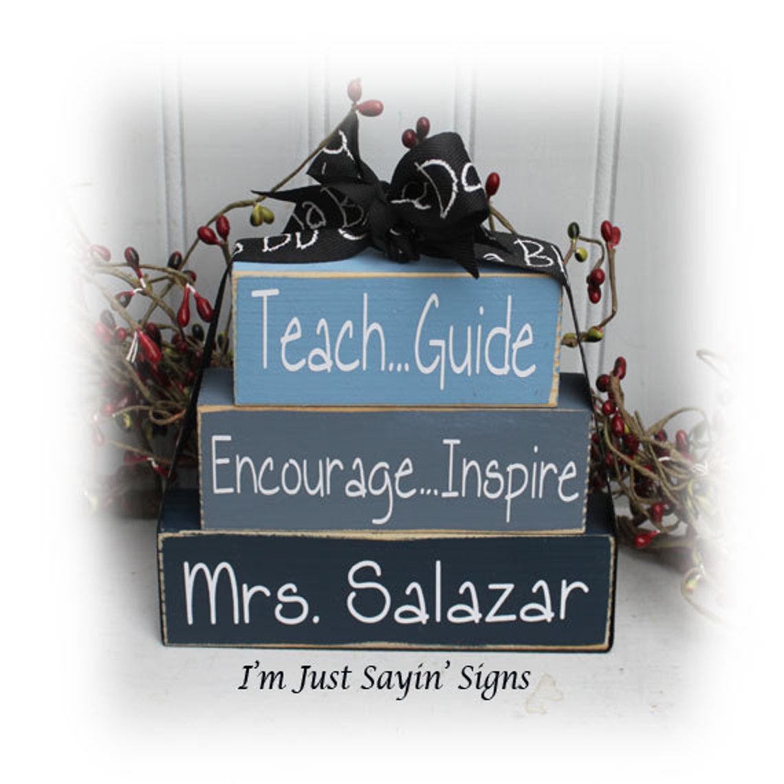 Teach Guide Encourage Inspire Custom Teacher Itty Bitty Blocks - Etsy