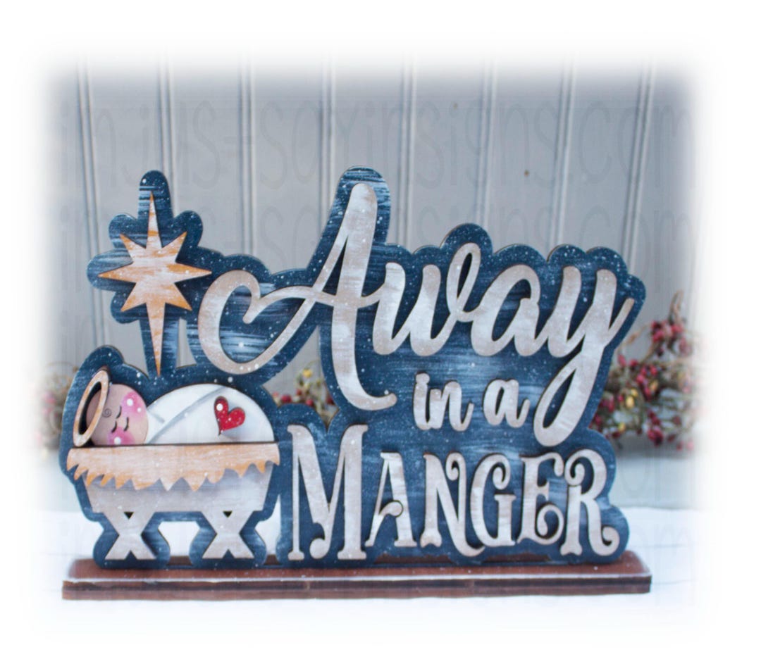Away in the Manger Word Shelf Sitter Tabletop Display - Etsy