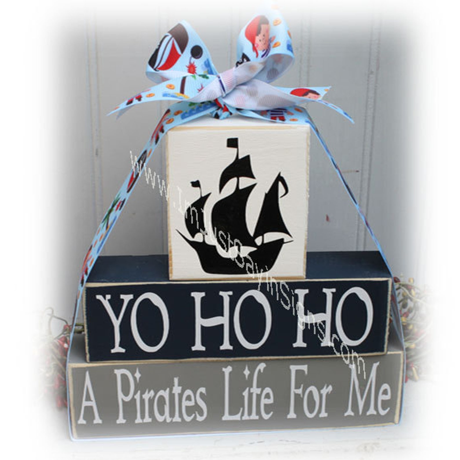 Yo Ho Ho A Pirates Life for Me Wood Stacking Blocks - Etsy