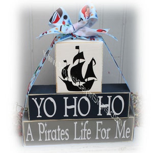 Yo Ho Ho A Pirates Life for Me Wood Stacking Blocks - Etsy
