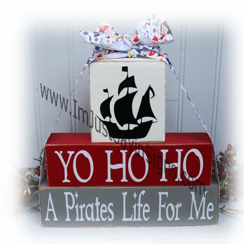 Yo Ho Ho A Pirates Life for Me Wood Stacking Blocks - Etsy