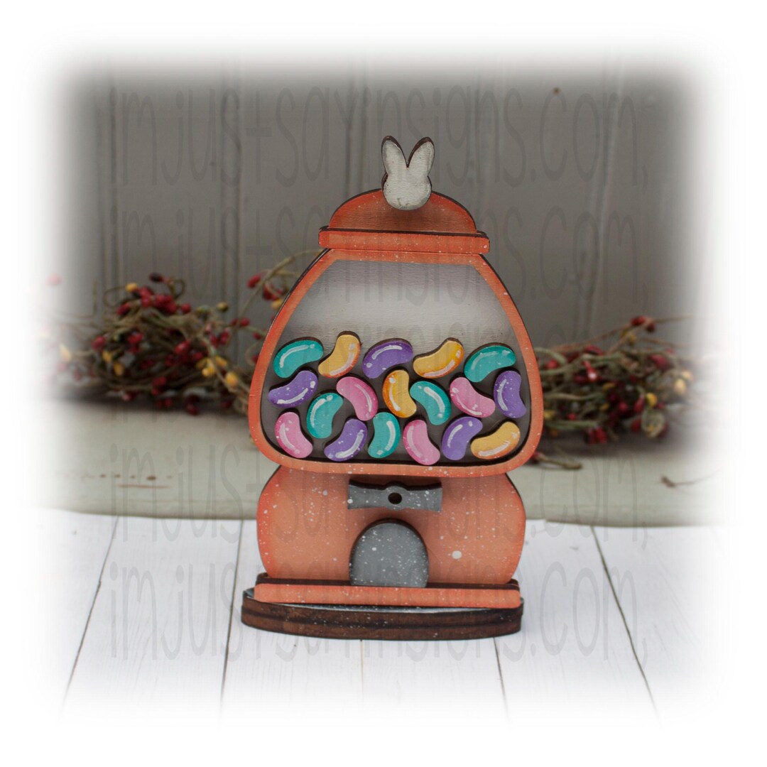 Jelly Bean Easter Faux Gumball Machine for Tier Trays, Easter Decor ...