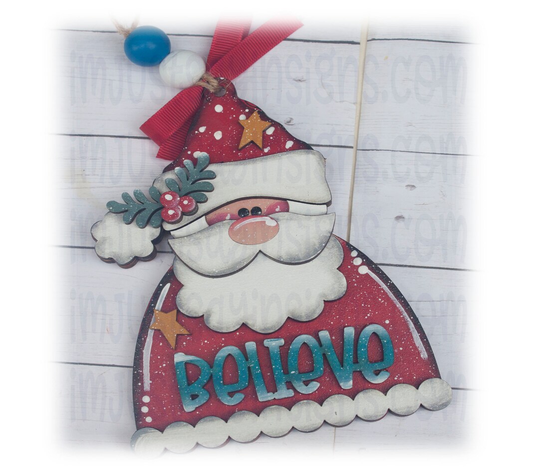 Believe Santa Christmas Ornament, Tree Decoration, Santa Decor, Holiday ...