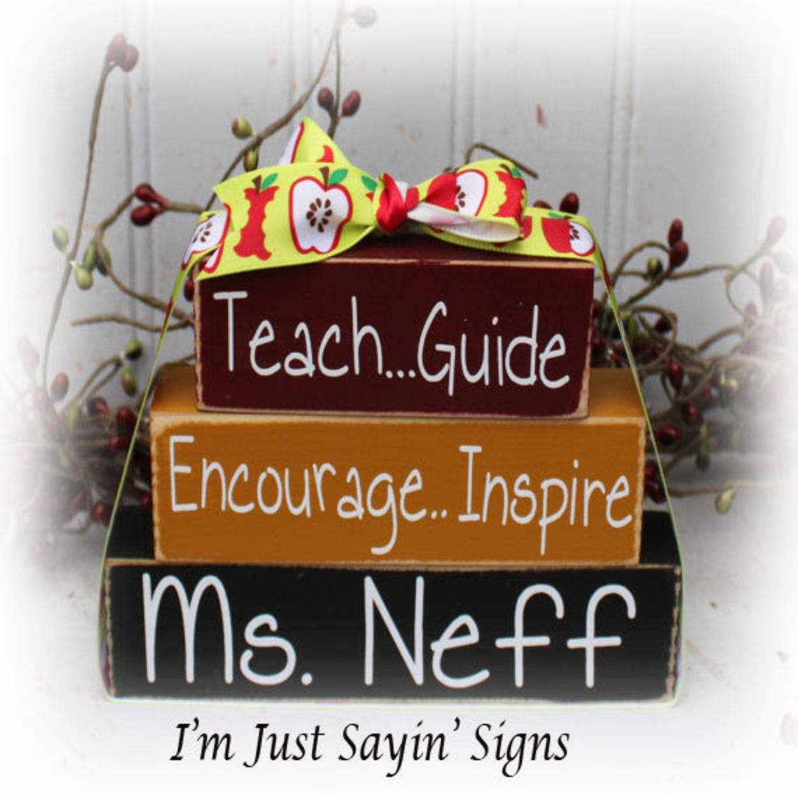 Teach Guide Encourage Inspire Custom Teacher Itty Bitty Blocks - Etsy