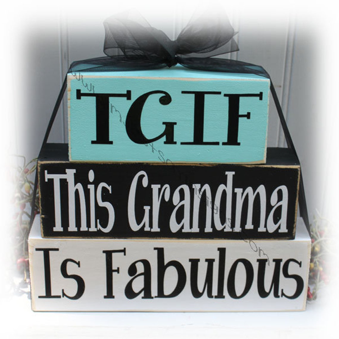 TGIF This Grandma is Fabulous Wood Stacking Blocks - Etsy