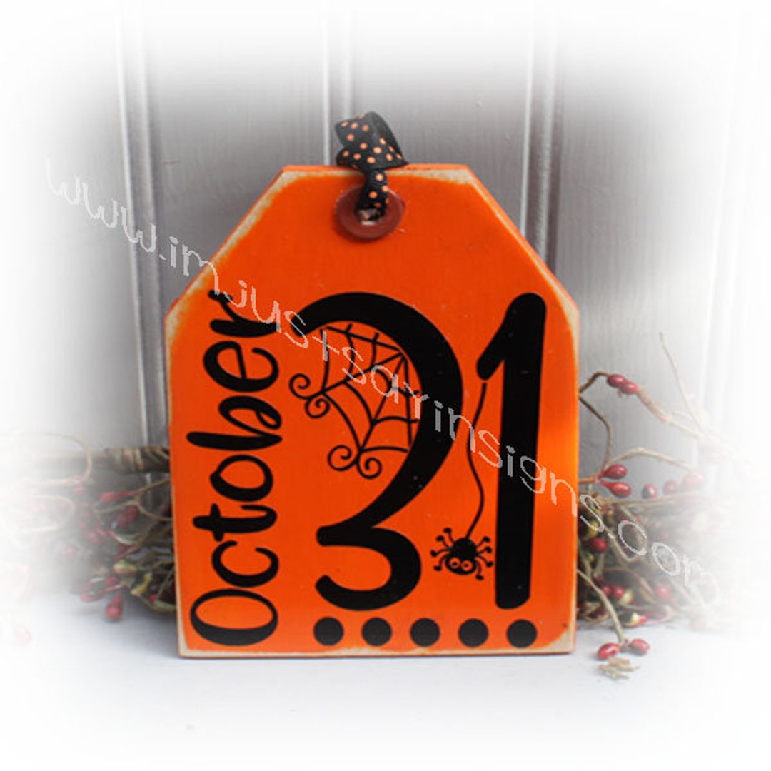 Halloween October 31 Hangtag - Etsy