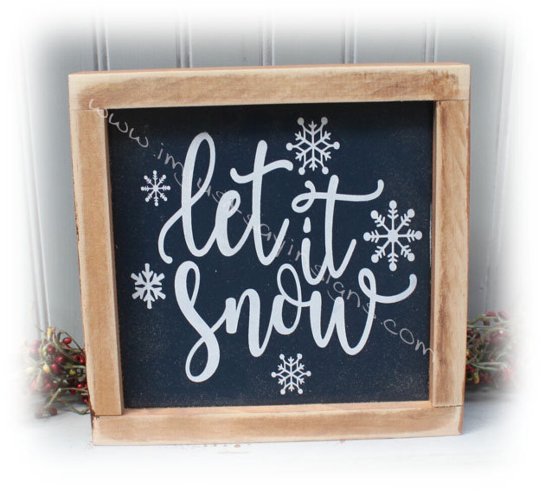 Let It Snow Framed Sign,farmhouse Sign,winter Sign,winter Decor, Snow ...
