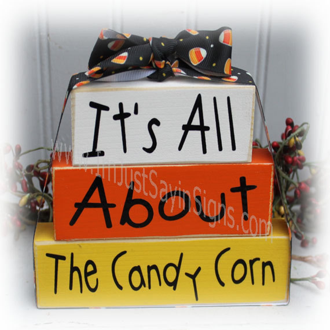 It's All About the Candy Corn Itty Bitty Stacking Blocks - Etsy
