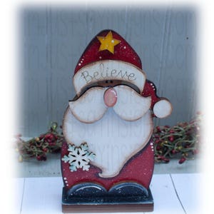 Believe Santa Standing Santa, Tier Tray Decor, Santa Decor, Christmas ...
