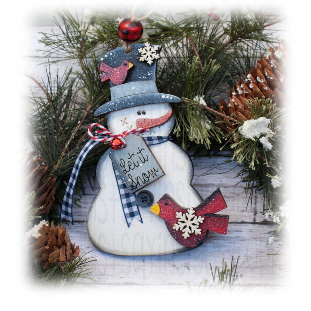 Snowbirds Christmas Ornament, Snowman Ornament, Handpainted Ornament ...