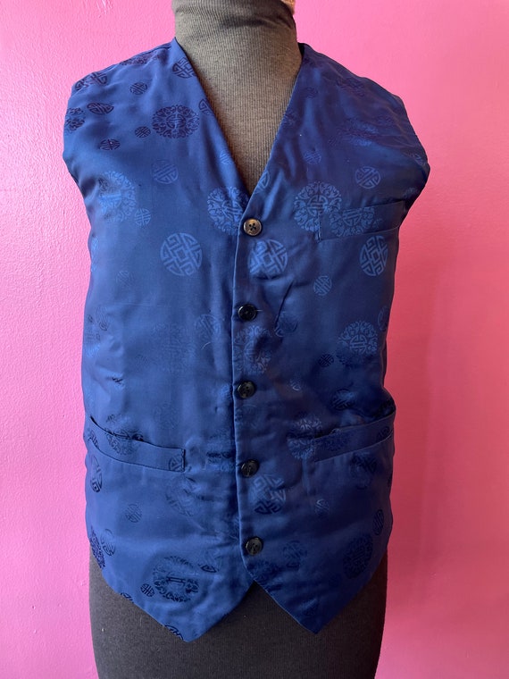 Vintage Chinese/Asian Rabbit Fur & Silk Lined Vest - Gem