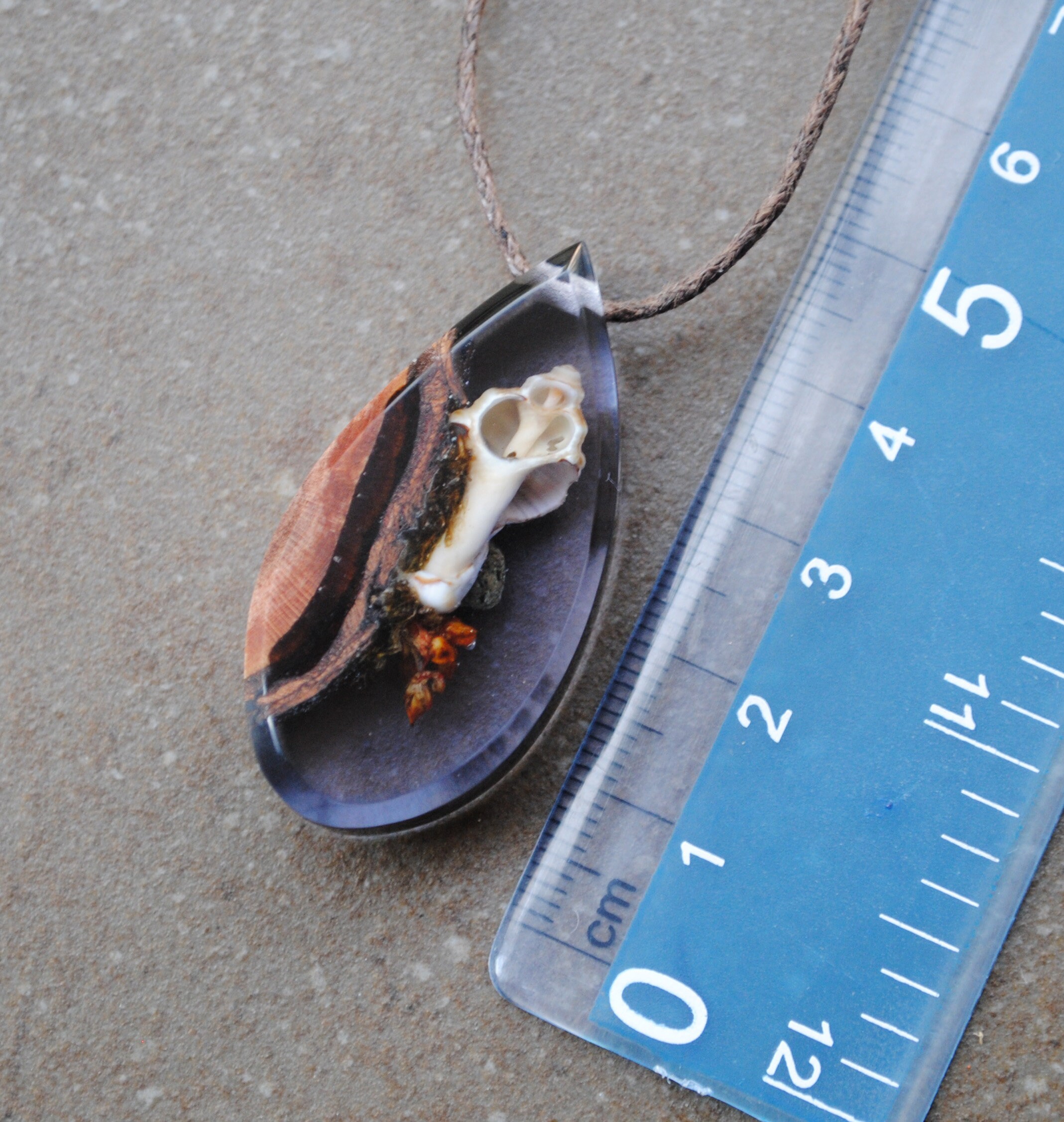 Statement Necklace Resin Wood Necklace Drop Pendant | Etsy