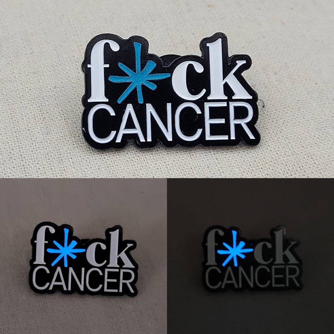 Fck Cancer GLOW in the Dark Enamel Pin - Etsy