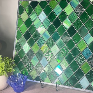 Green Stained Glass Window/ Panel Transom - Etsy