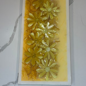Yellow Floral Stained Glass Fused Glass Wall Hanging - Etsy
