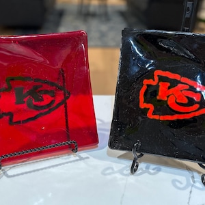 Custom Made Kansas City Chiefs Stained Glass/ Fused Glass/ Plate ...