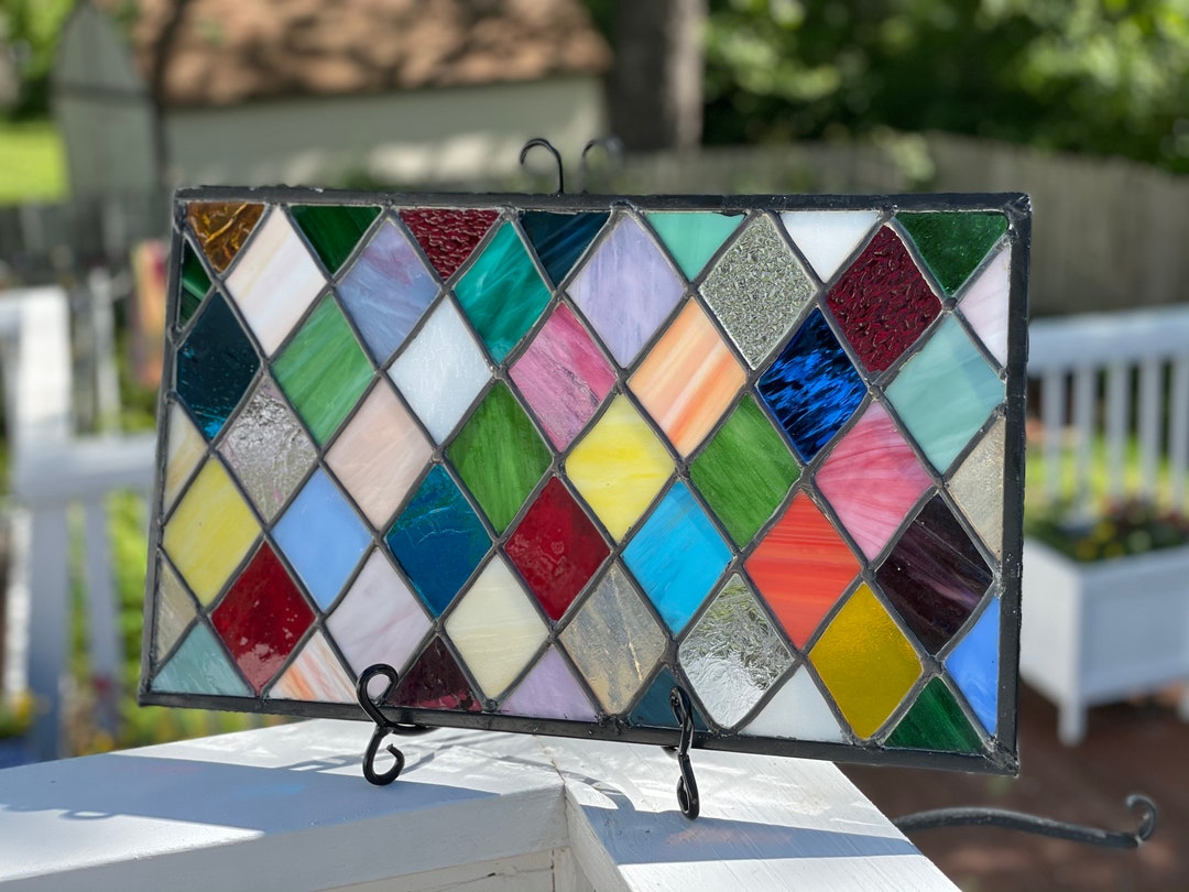 Clara. Custom Made Multi Color, Multi Texture Stained Glass Panel ...