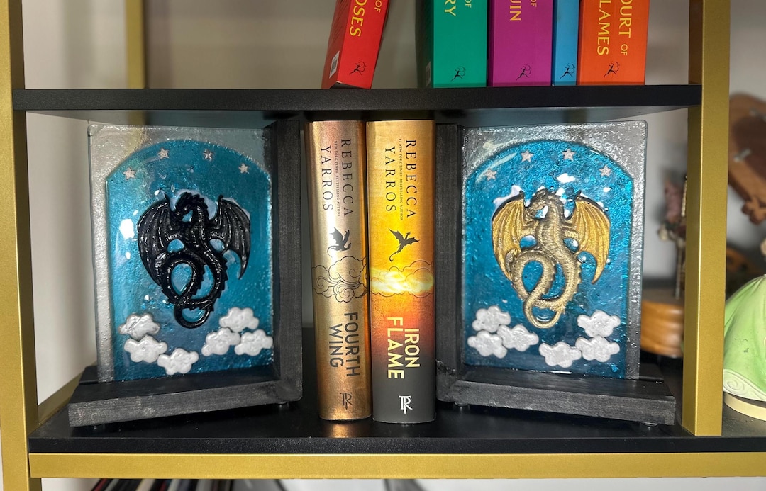 Fourth Wing Inspired Stained Glass Book Ends- Free Shipping Available ...