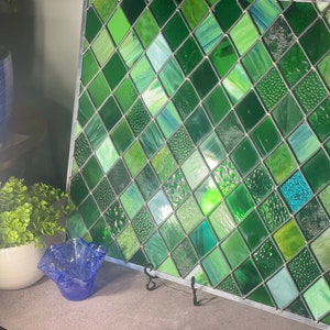 Green Stained Glass Window/ Panel Transom - Etsy
