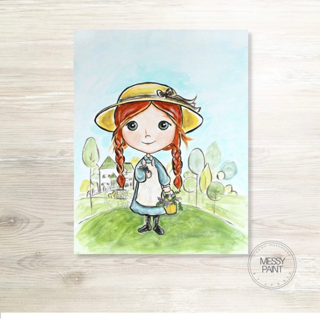 Anne of Green Gables, Illustration Print, Painting, Wall Art, Girls ...