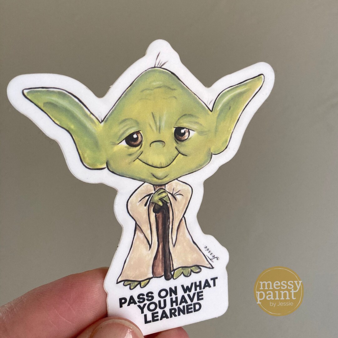 Yoda Inspired, Water Bottle Sticker, Laptop, Sticker, Waterproof, Yoda ...