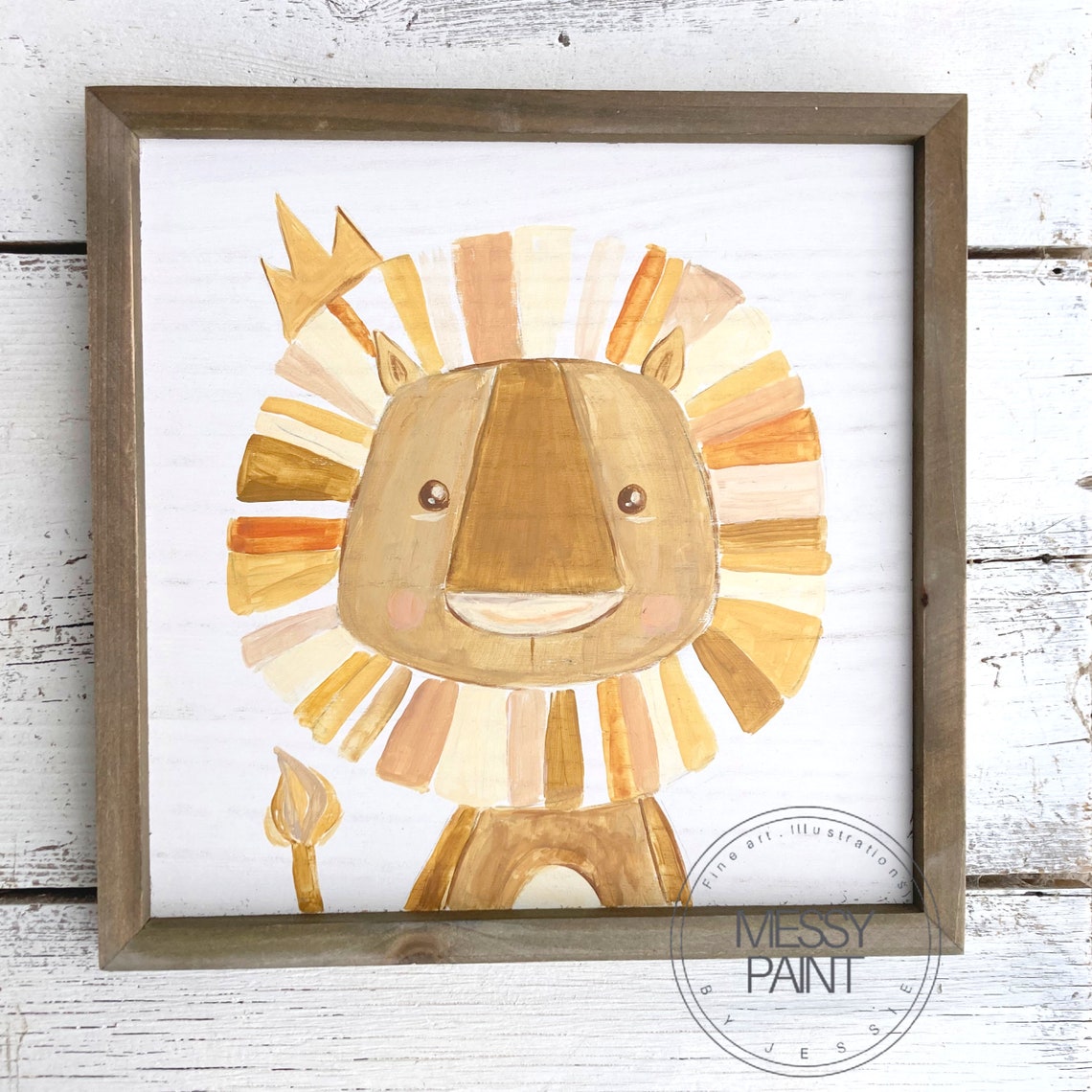 Lion, Tiger Nursery Set, Hand Painted, Modern, Minimalist, Cute, Zoo ...