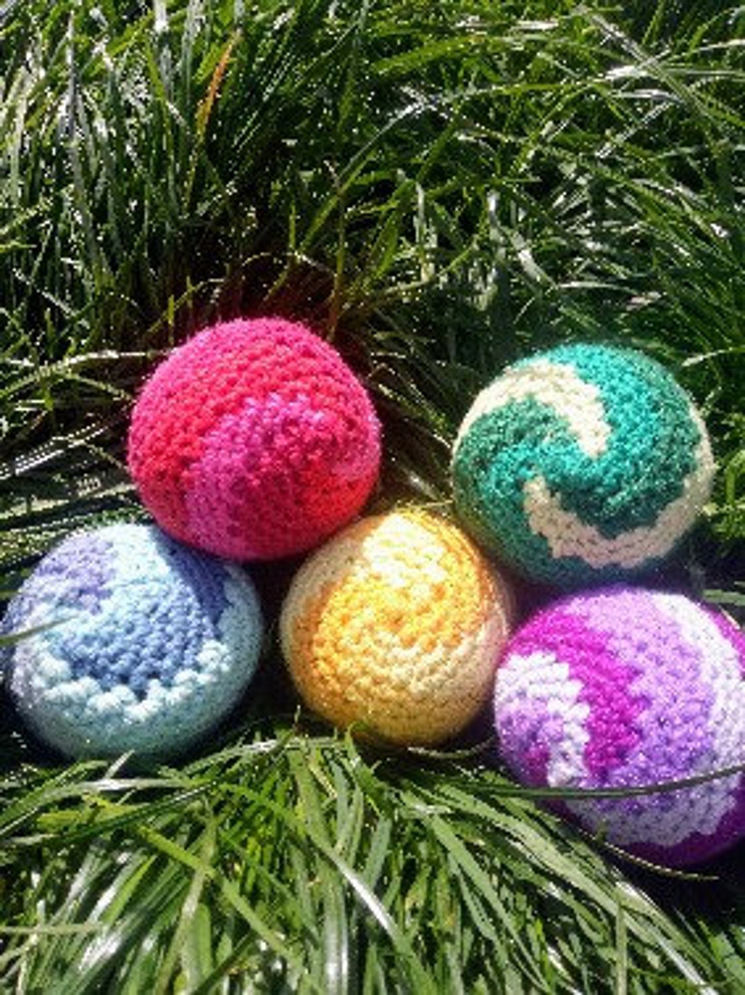 Set of FOUR Guaranteed Stable Crocheted Juggling Balls for ...