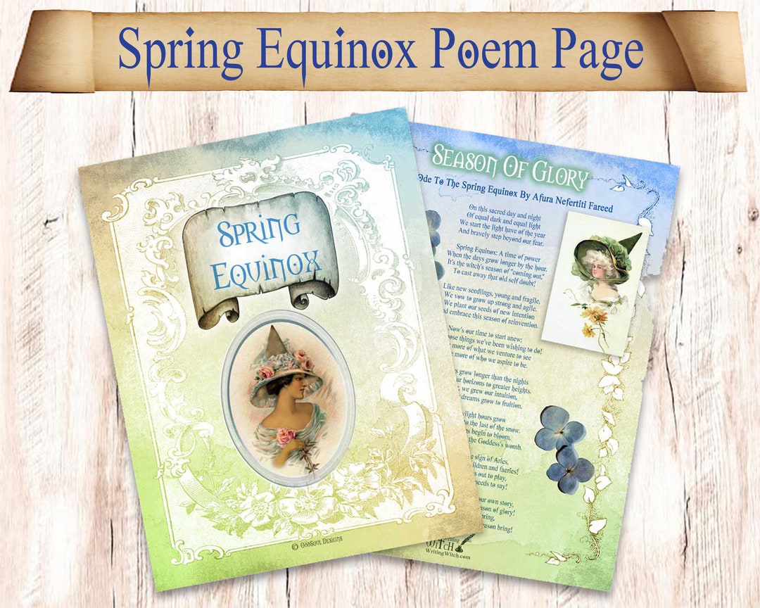 Spring Equinox / Ostara Poem Page for Your Grimoire or Book of Shadows ...