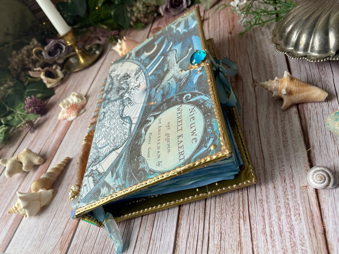Nautical Map Journal. Water Element Blank Grimoire. Sea Witch Diary ...