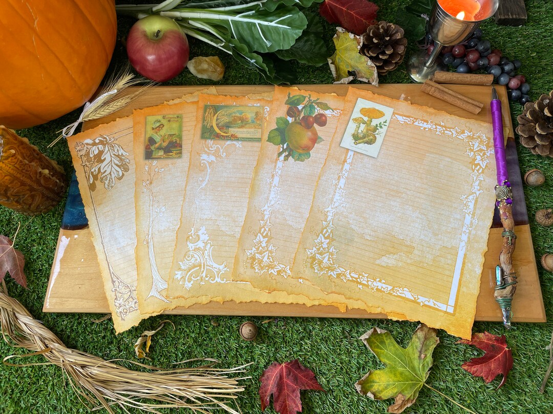 Autumn Witch Book of Shadows Sheets / Pagan Journal Pages / Vintage ...