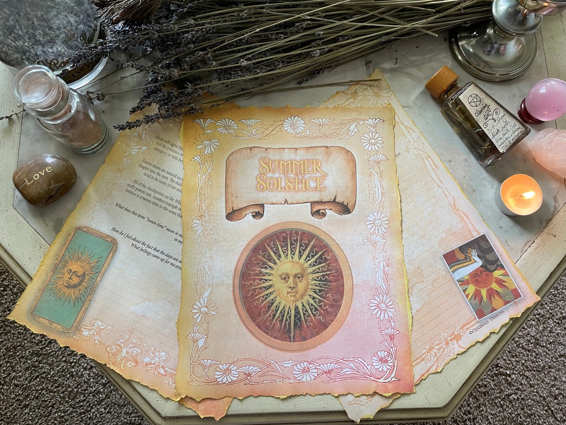 Wheel of the Year Summer Solstice Book of Shadows Pages. Litha - Etsy
