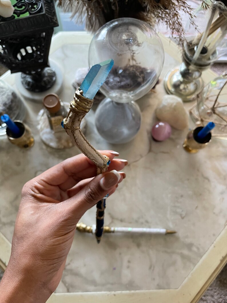 Custom Writing Wand Refillable Crystal Pen. Handcrafted Tree - Etsy