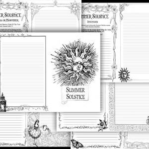 Wheel of the Year Summer Solstice Book of Shadows Pages. Litha - Etsy