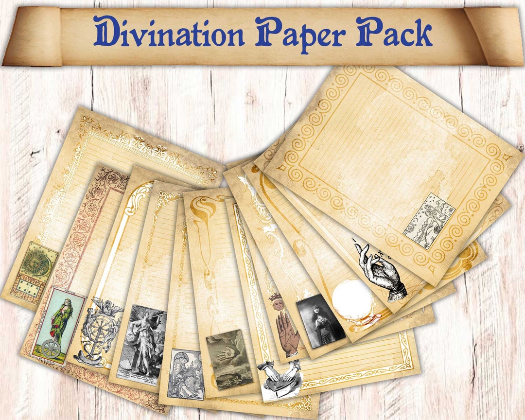 50 Pages Divination Book of Shadows Paper. Witch Binder Refill Sheets ...