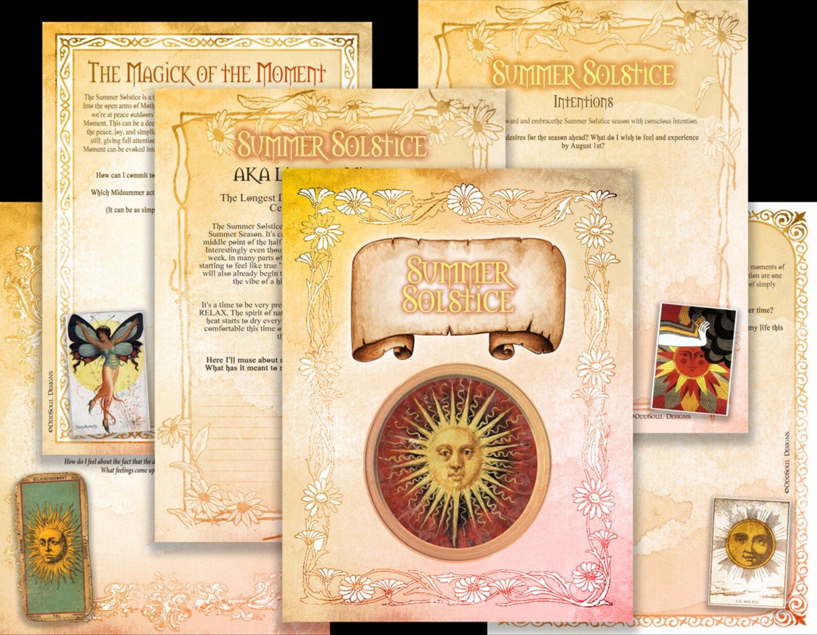 Wheel of the Year Summer Solstice Book of Shadows Pages. Litha - Etsy