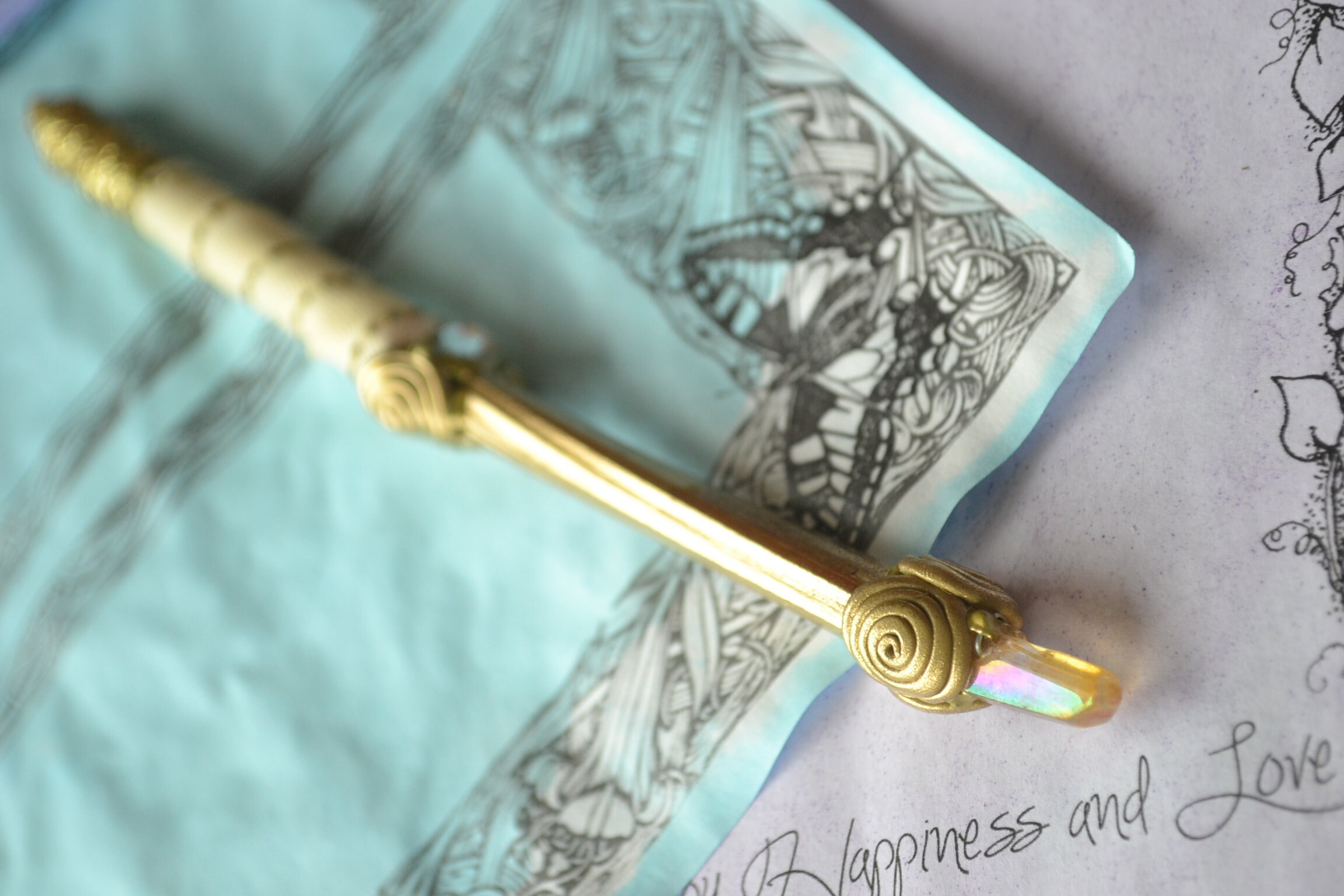 Custom Writing Wand Refillable Crystal Pen. Handcrafted Tree - Etsy