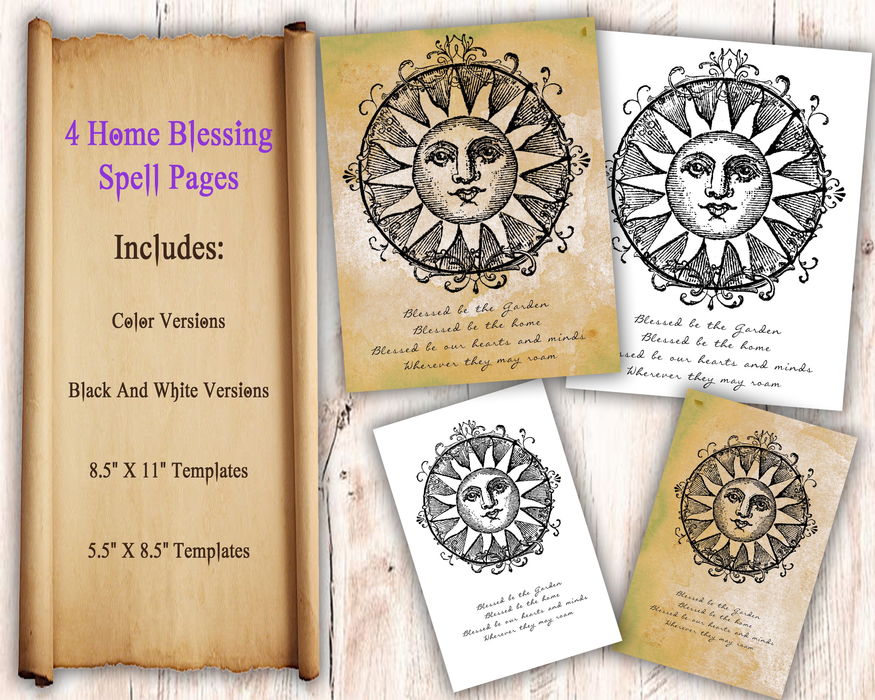 Printable Home Blessing Wall Art. Digital Grimoire Spell - Etsy