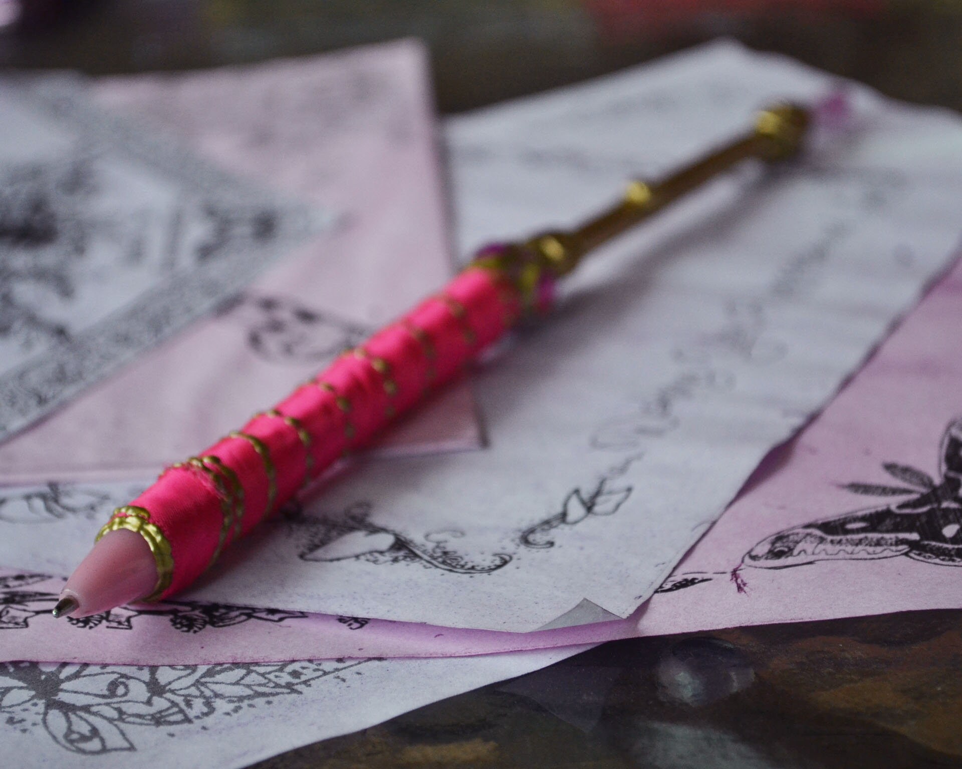 Custom Writing Wand Refillable Crystal Pen. Handcrafted Tree - Etsy