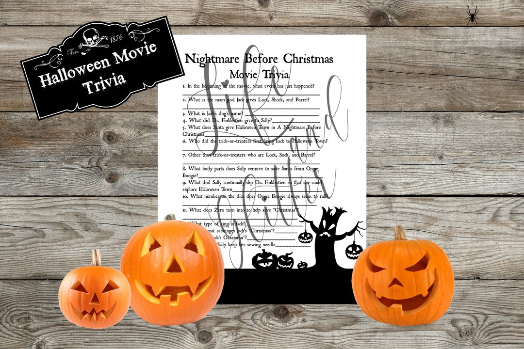 Nightmare Before Christmas Movie Trivia Game: Halloween Party (digital ...