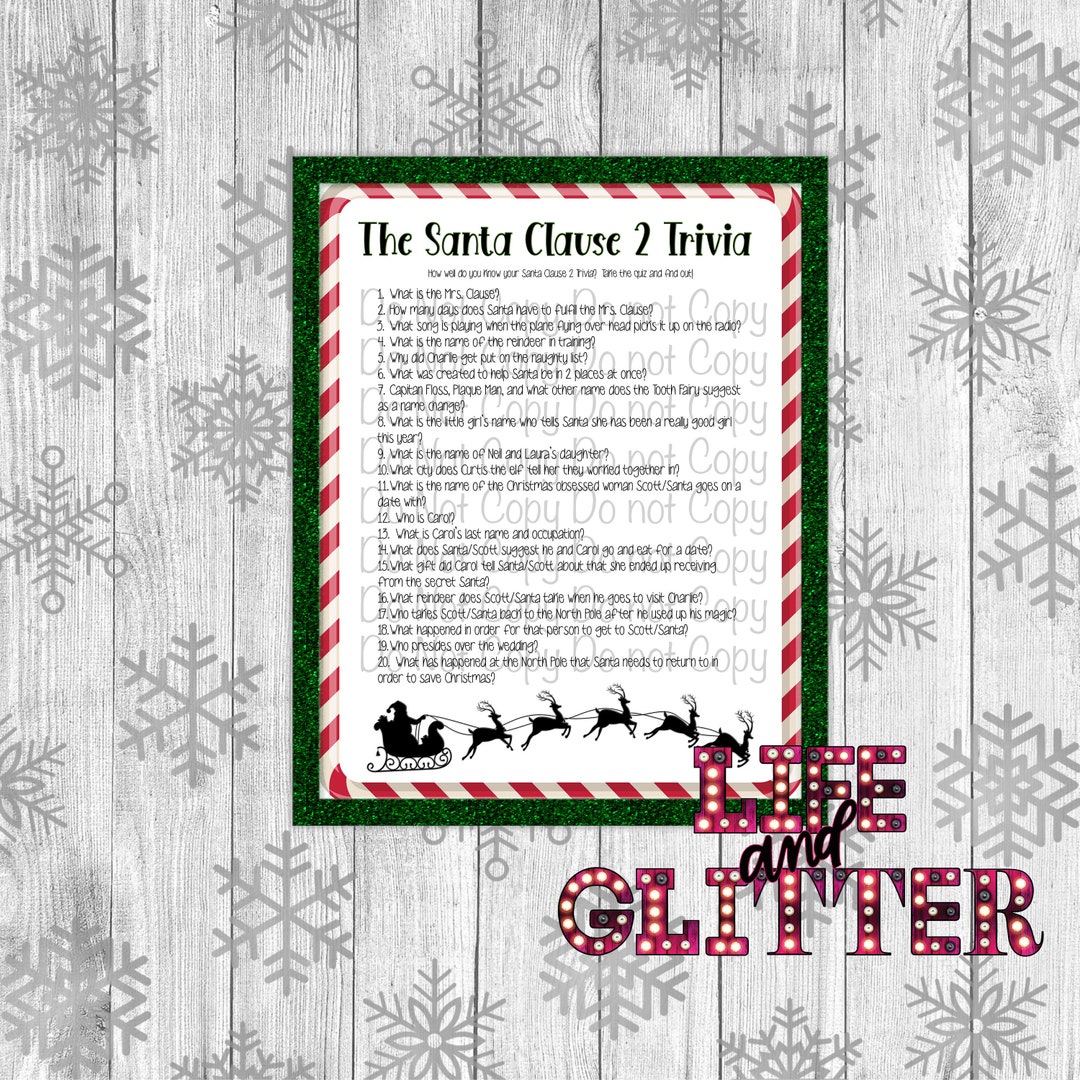 The Santa Clause 2 Movie Trivia Game: Christmas Party (digital Download ...