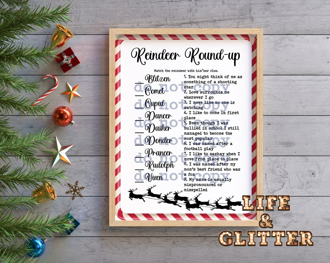 Reindeer Round up Christmas Party Game, Christmas Game, Teacher ...